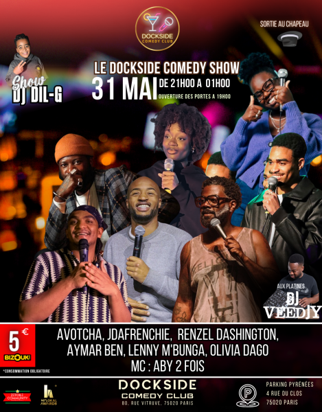 Spectacle Dockside Comedy Show à Paris - vendredi 31 mai 2024