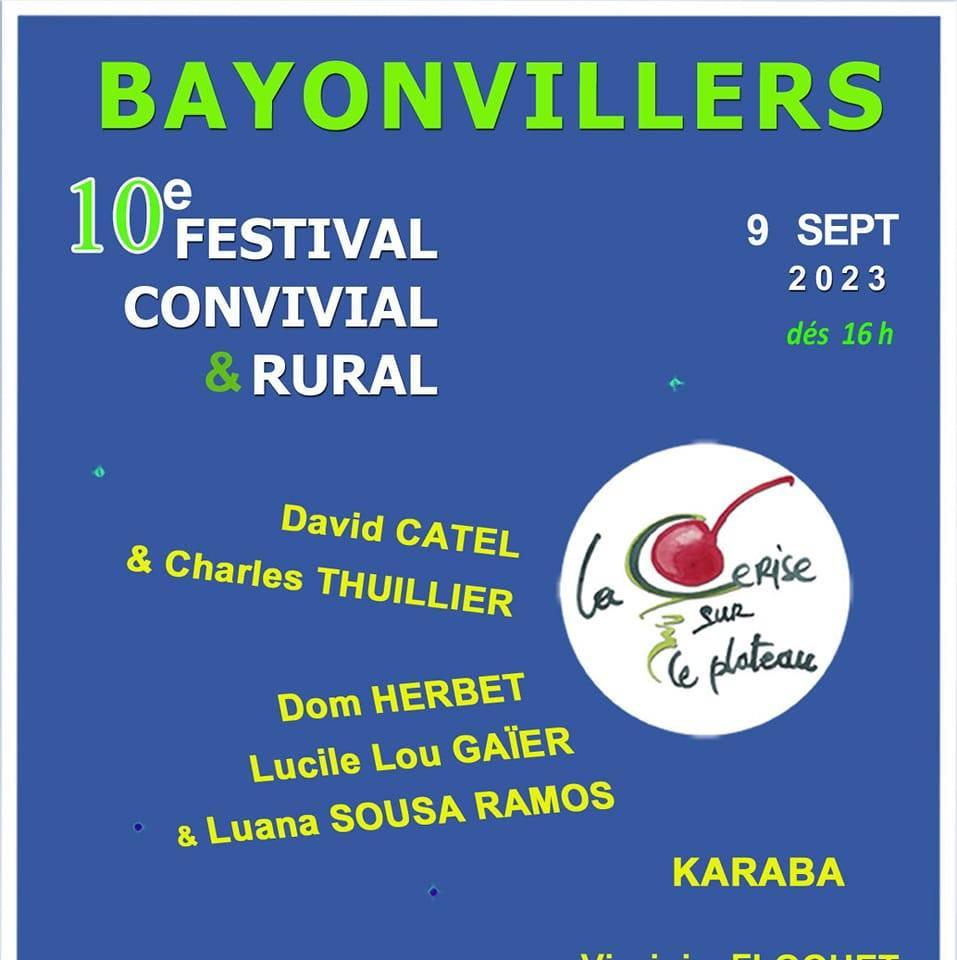 Festival convivial et rural 2024 Bayonvillers date et programme